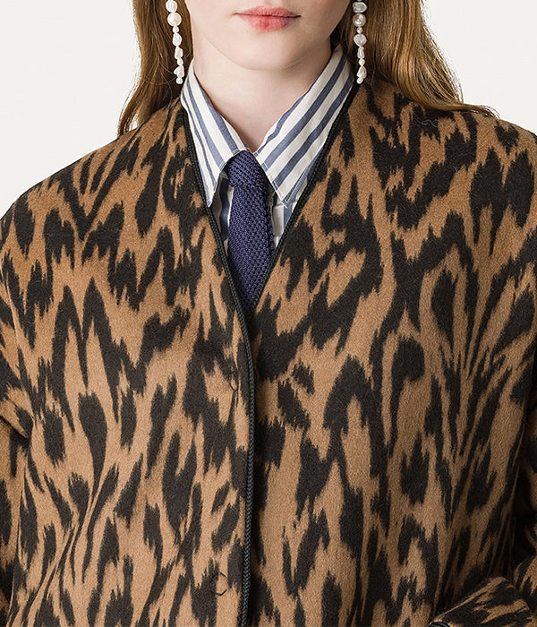 Jacket in "Moirè" Effect Cloth - Antique Gold – Les Deux Copines